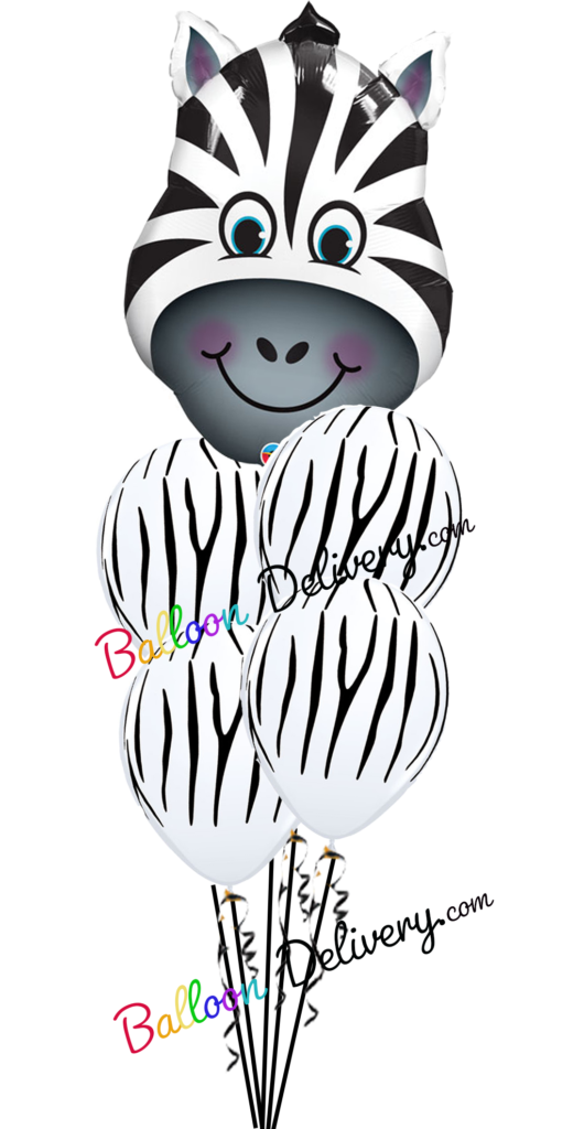 Safari Zebra Birthday Balloon Centerpiece