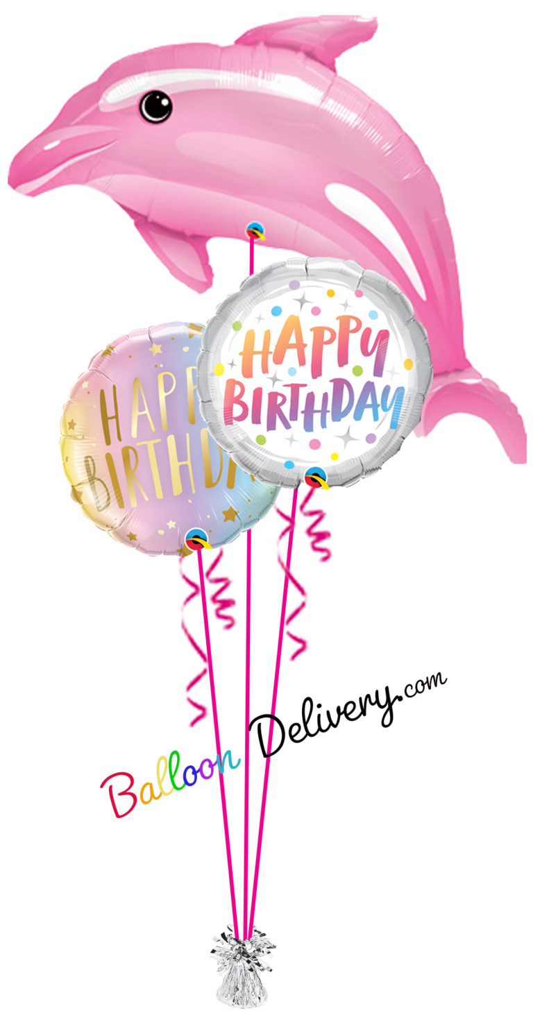 Happy Birthday Pink Dolphin Bouquet